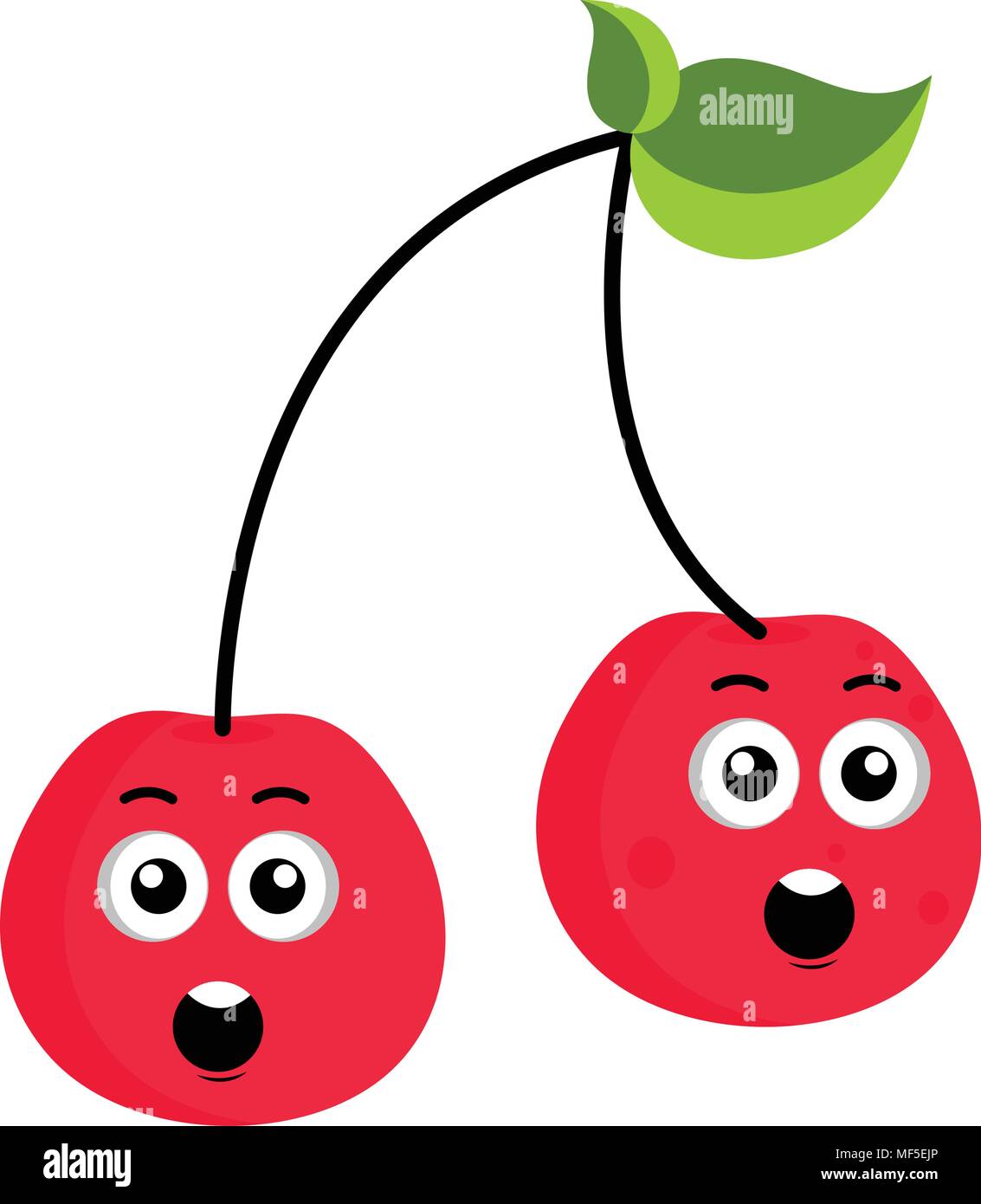 Surprised cherry emoticon Stock Vector Image & Art - Alamy