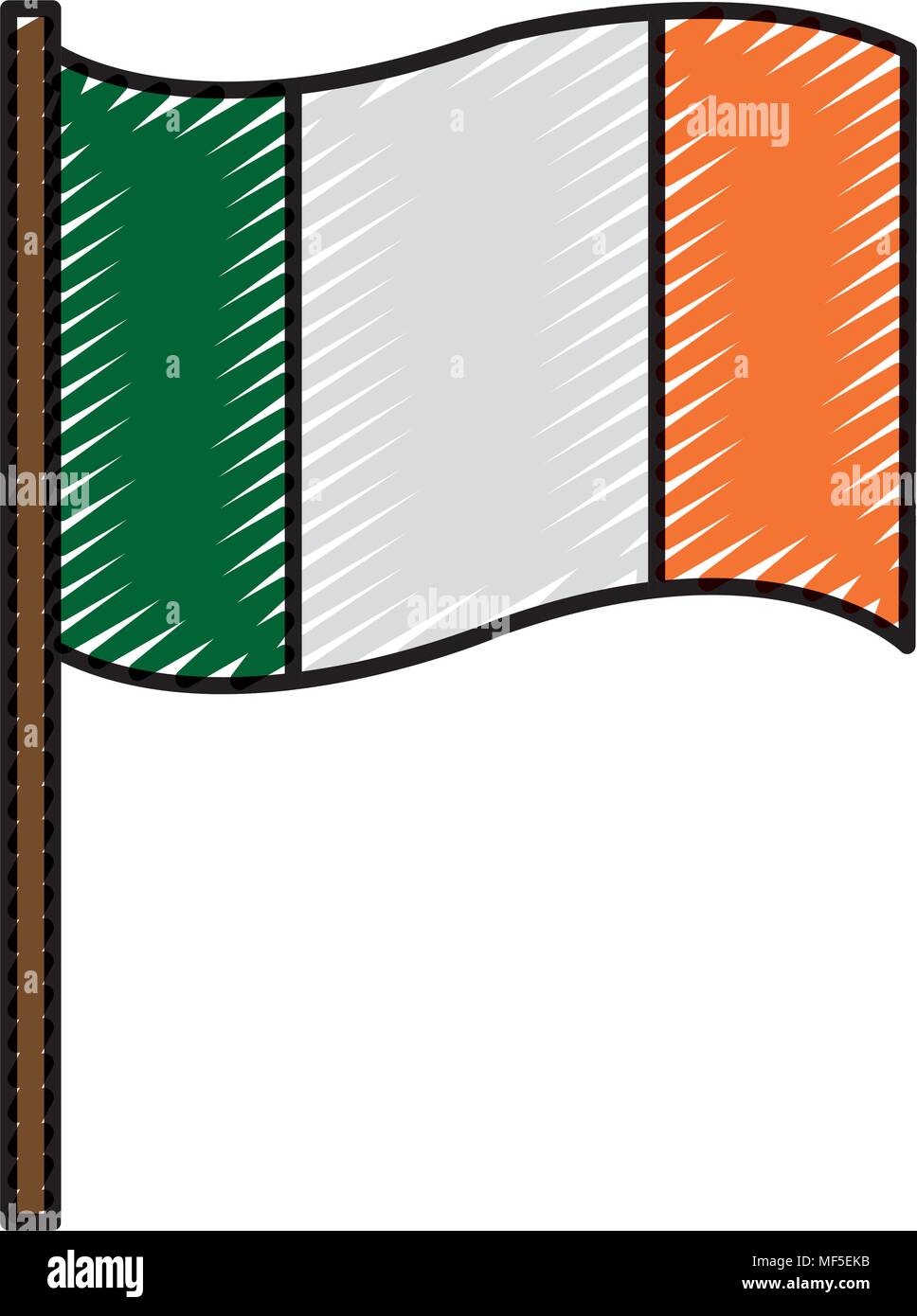 doodle ireland flag national patriot symbol Stock Vector Image & Art ...