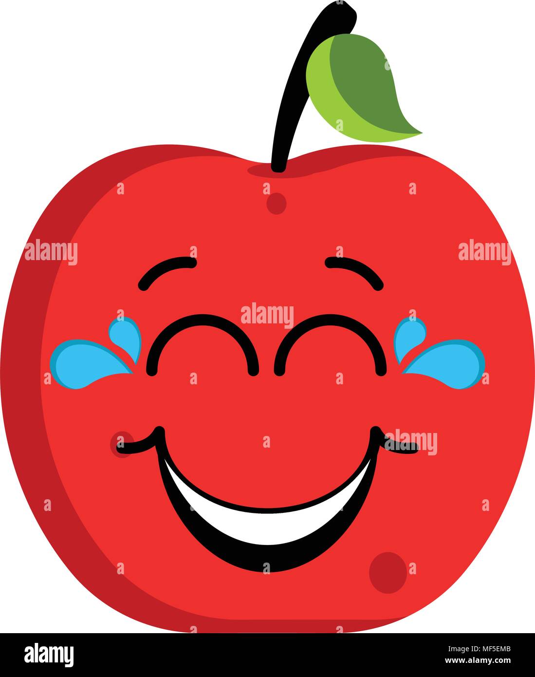 Happy apple emoticon Stock Vector Image & Art - Alamy