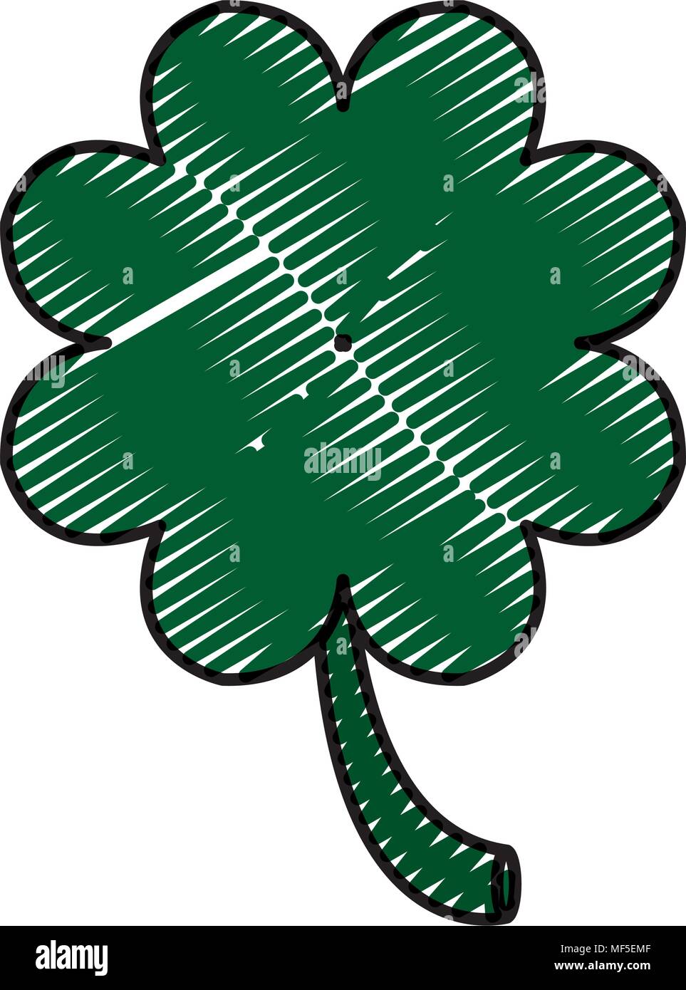 doodle nature clover plant with leaves design Stock Vector Image & Art ...