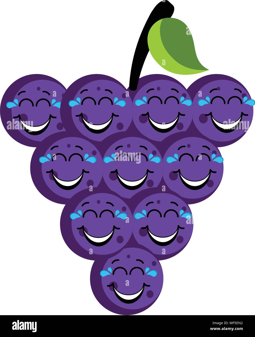 Happy grapes emoticon Stock Vector Image & Art - Alamy