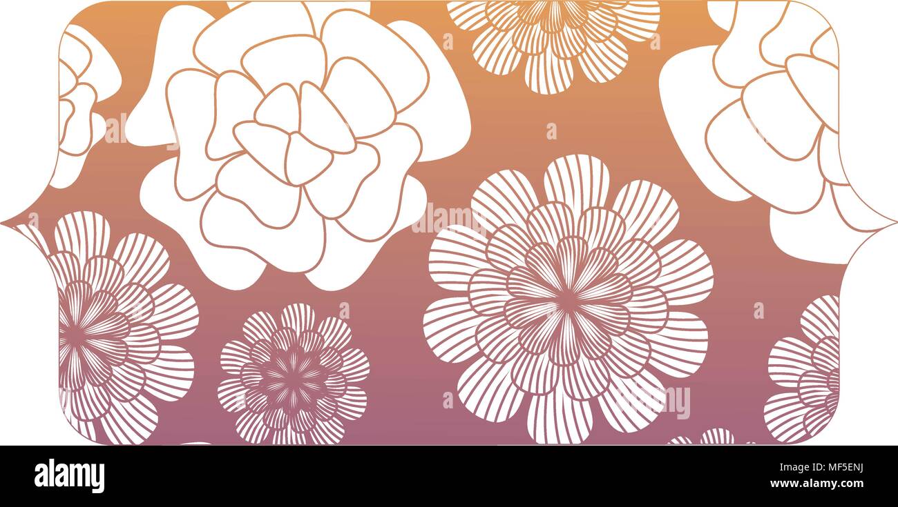 decorative banner with flowers colorful design, vector illustration ...