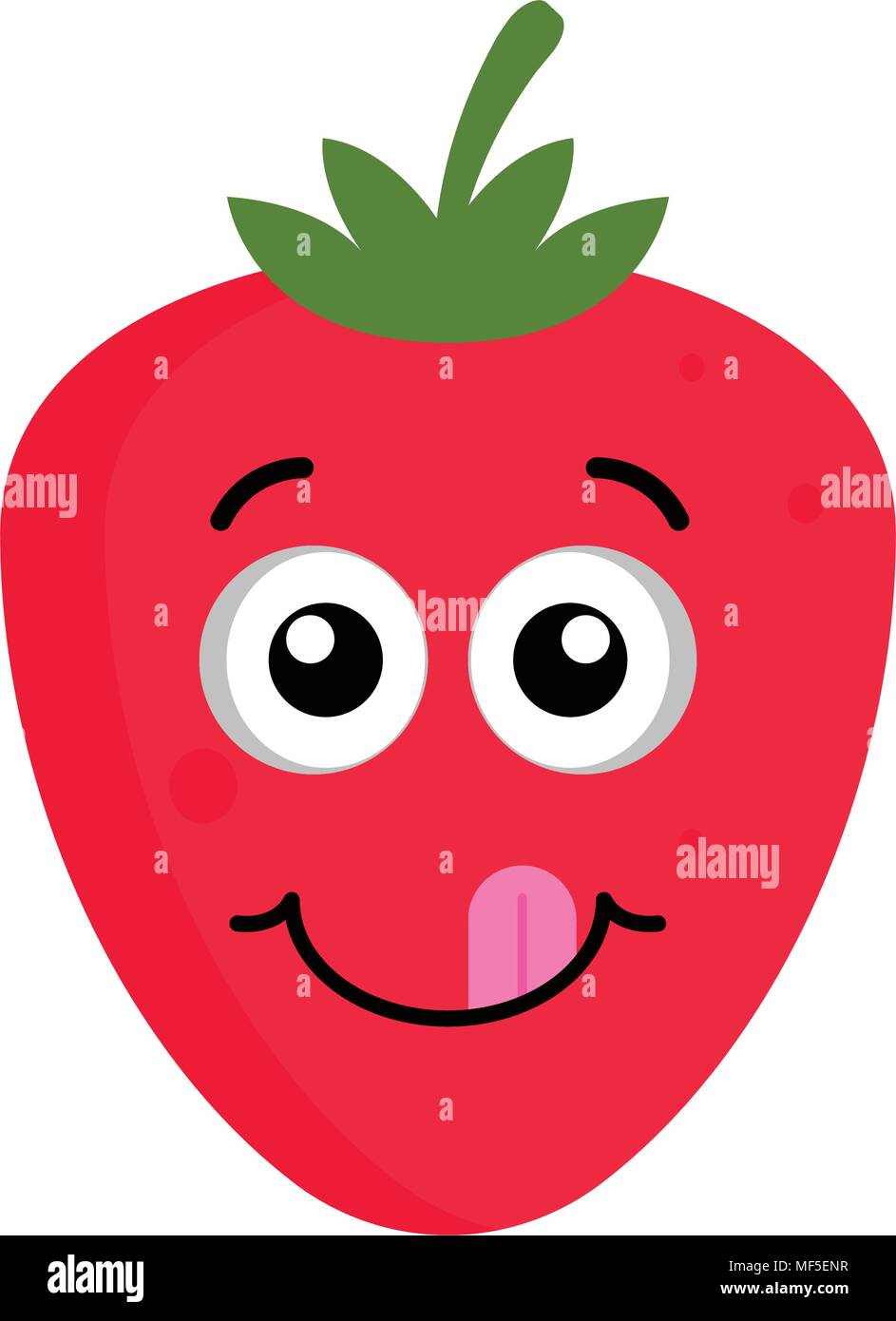 Happy strawberry emoticon Stock Vector Image & Art - Alamy