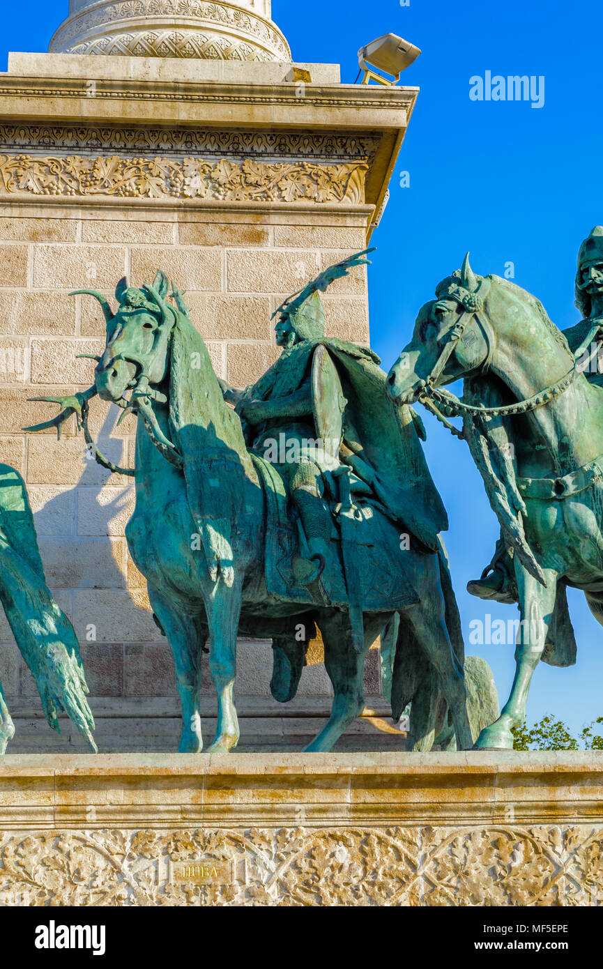 Statue of the Heroes square, Budapest, Hungary Stock Photo - Alamy