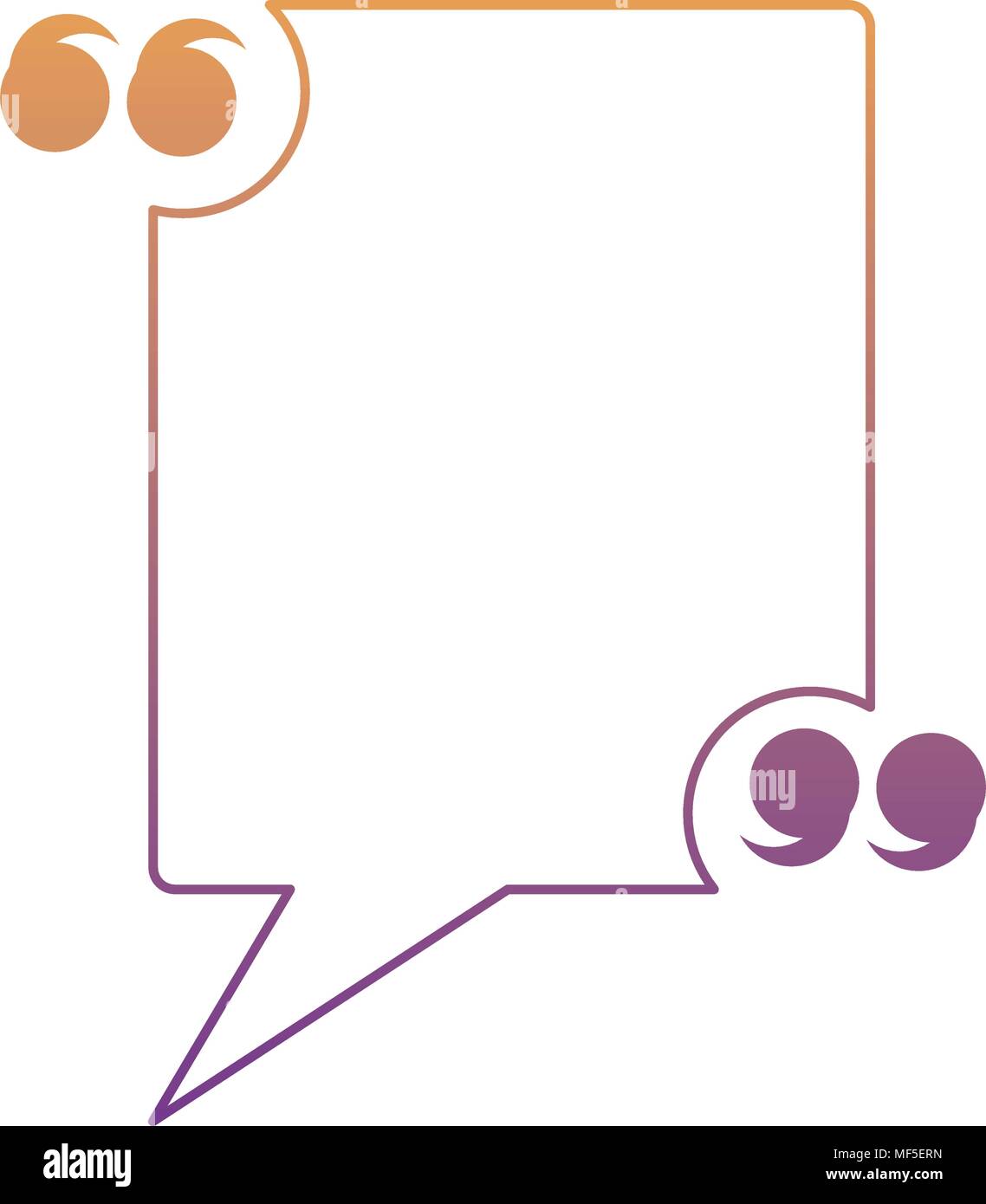 square speech bubble with quotation marks icon over white background ...