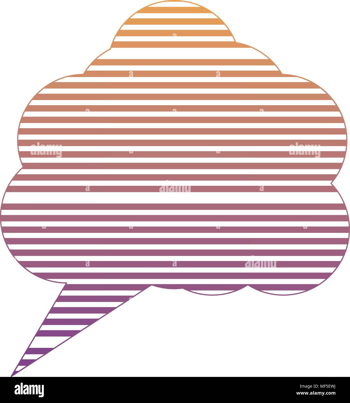 speech cloud with striped design over white background, vector ...