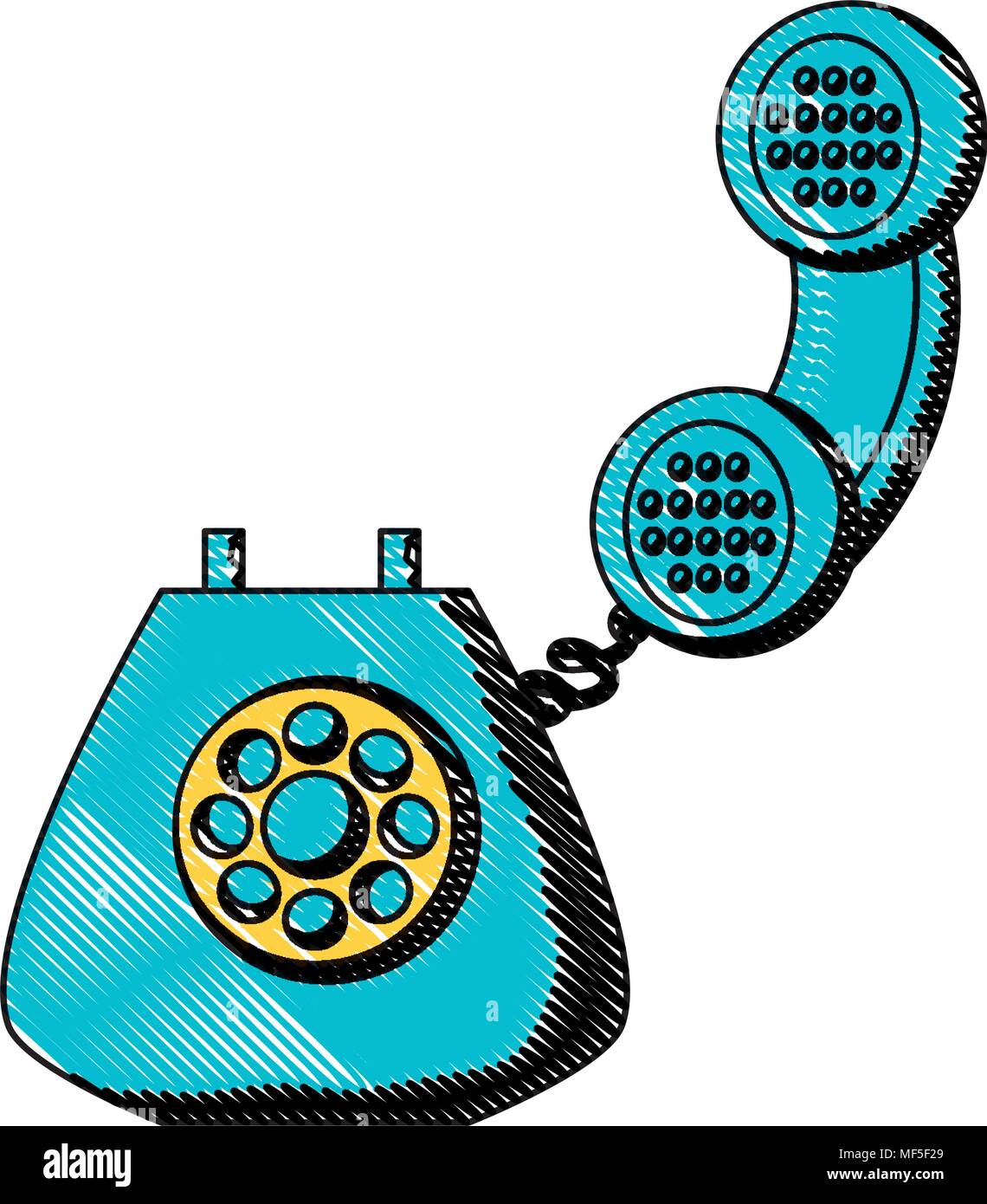 retro telephone icon over white background, colorful design. vector ...