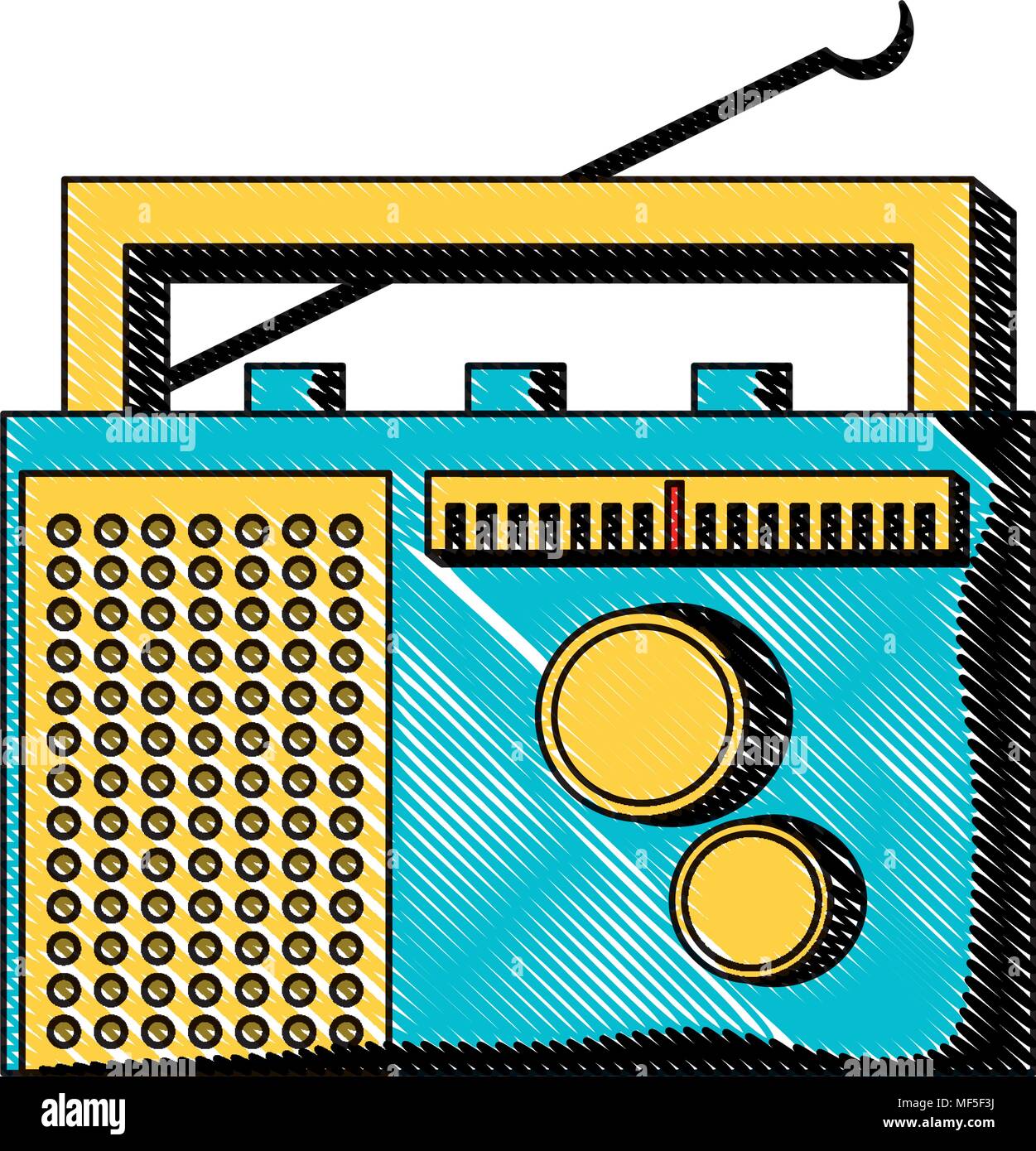 retro radio icon over white background, colorful design. vector ...