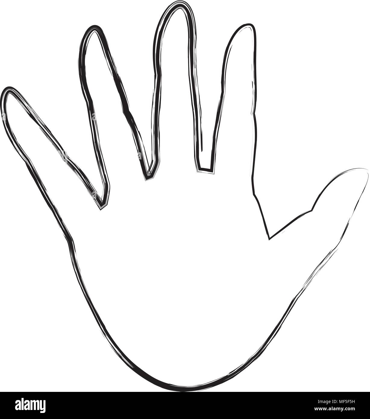 grunge hand palm with stop gesture sign Stock Vector Image & Art - Alamy