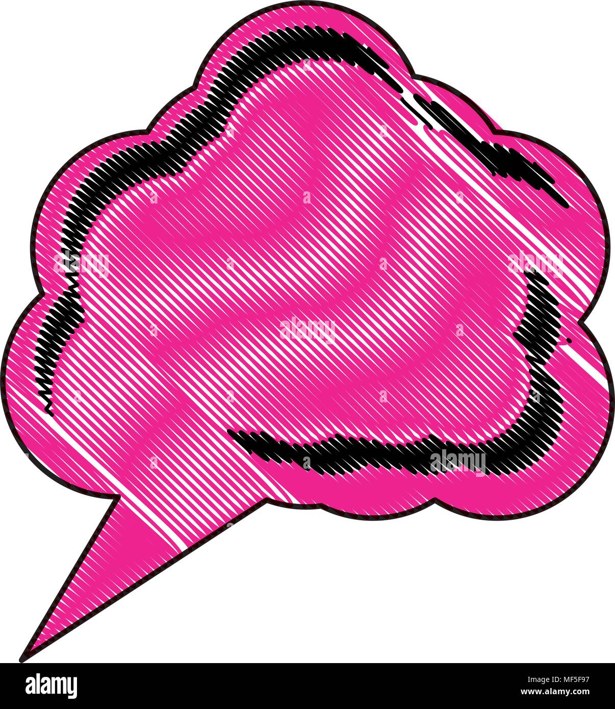 speech bubble with cloud shape icon over white background, colorful ...