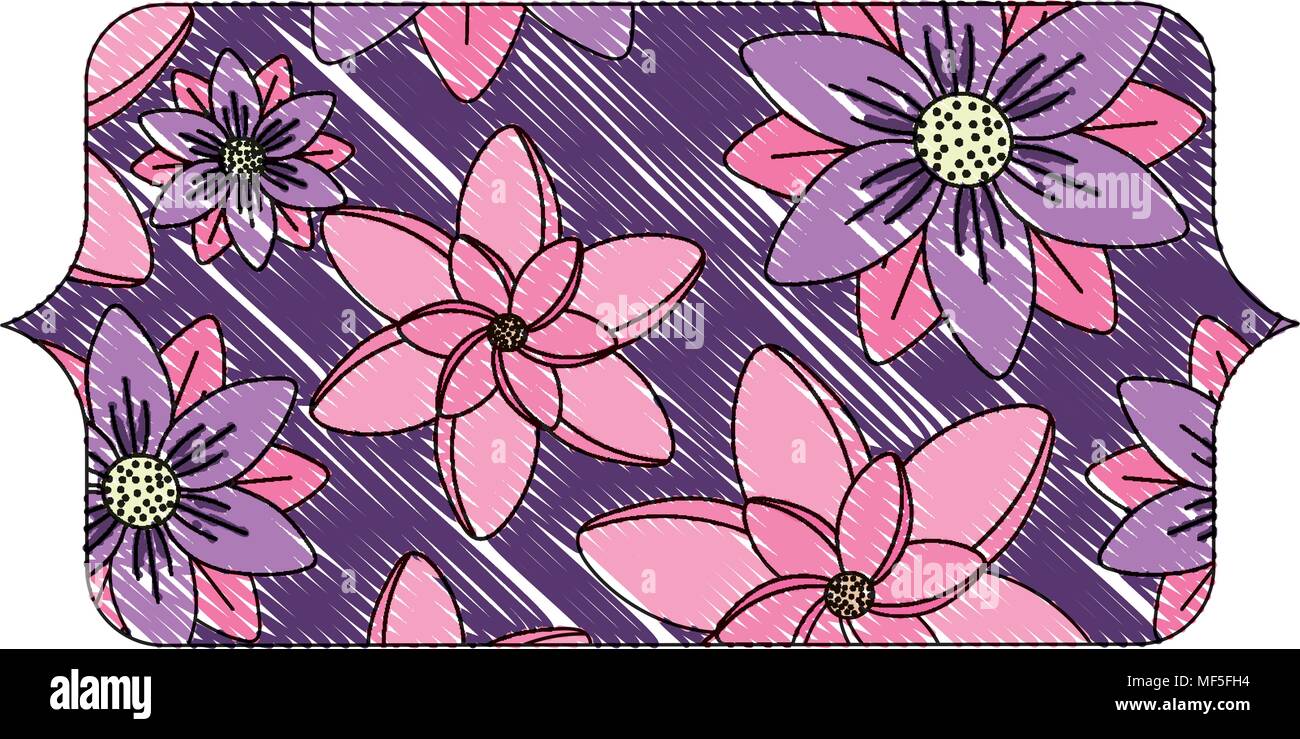 decorative banner with flowers colorful design, vector illustration ...