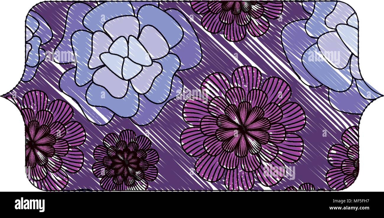 decorative banner with flowers colorful design, vector illustration ...