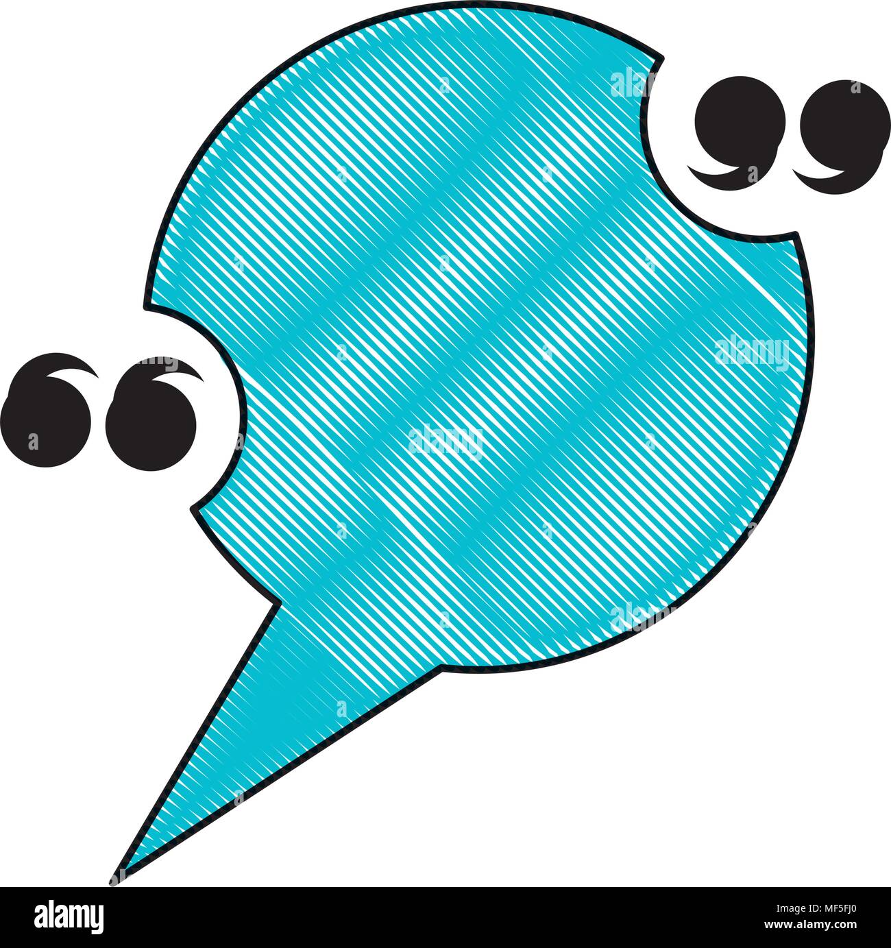 speech bubble with quotation marks icon over white background, colorful ...