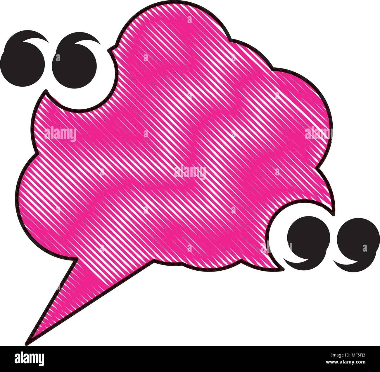 quotation marks with speech cloud icon over white background, colorful ...