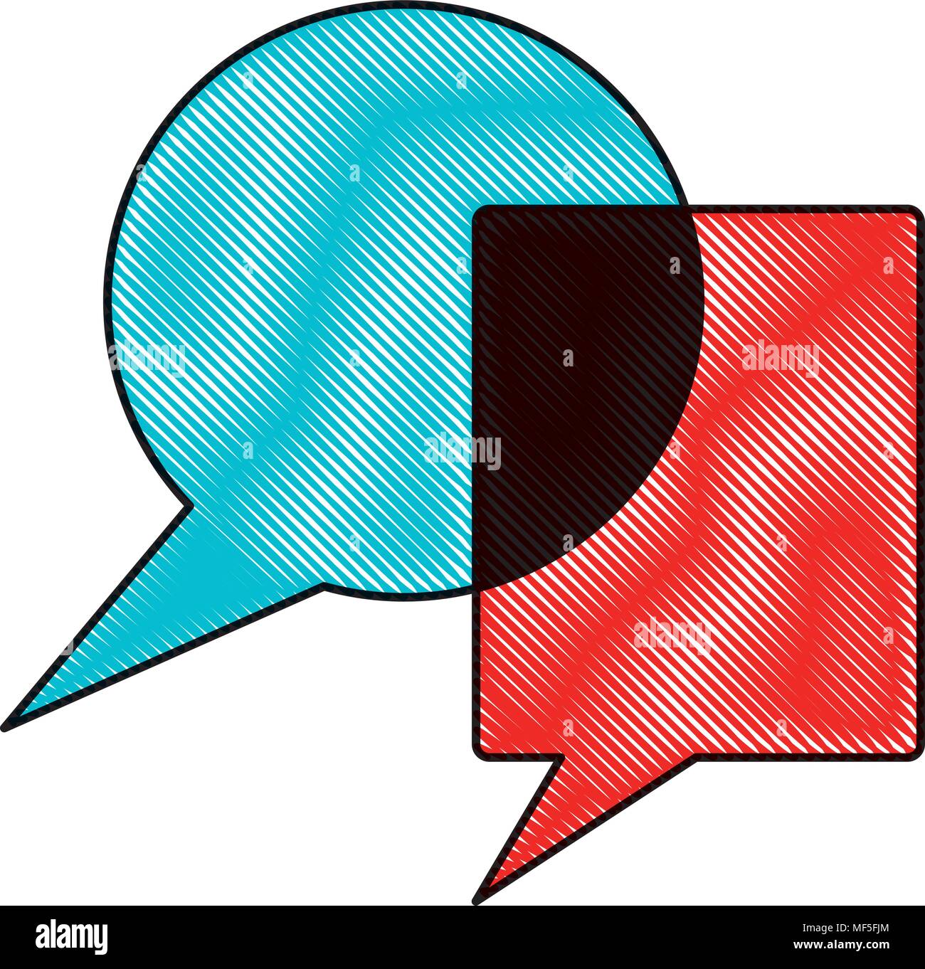 conversation chat with speech bubbles over white background, colorful ...