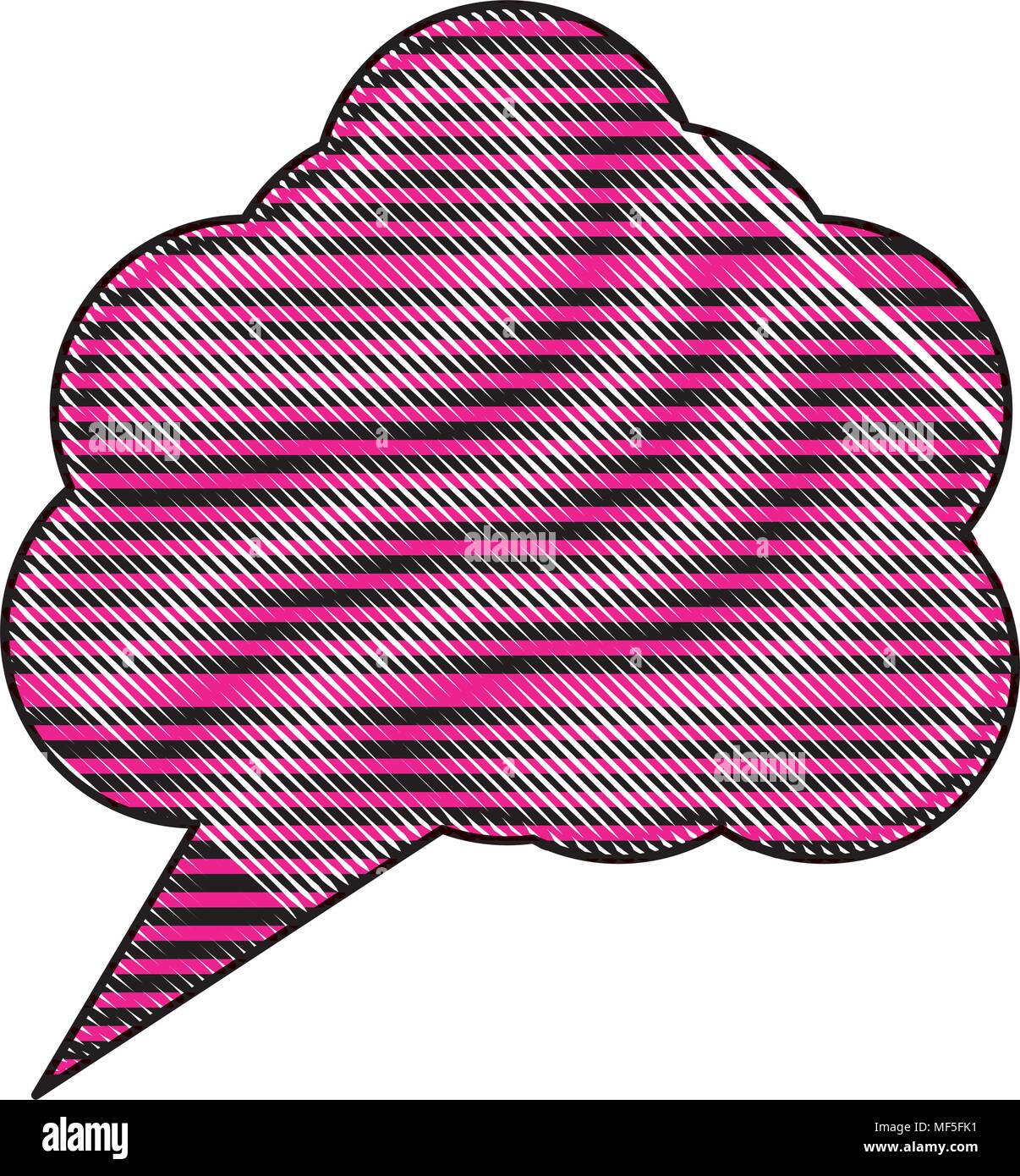 speech cloud with striped design over white background, vector ...