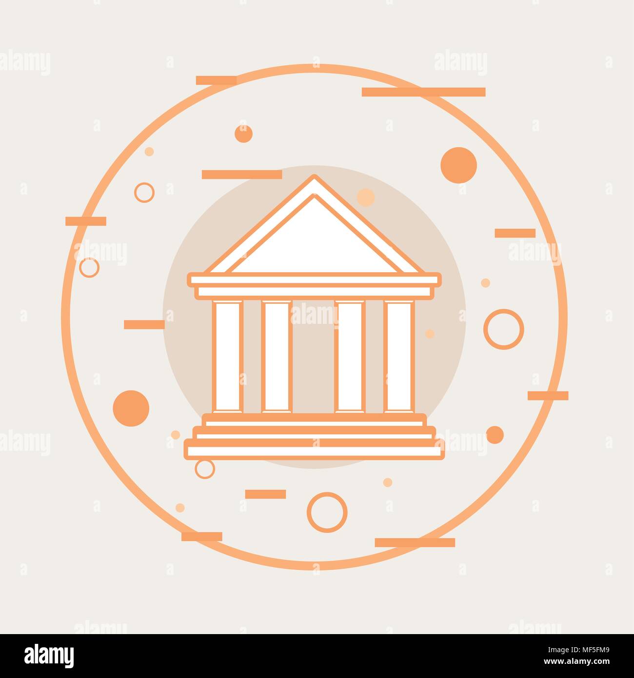 university building symbol over gray background, colorful design ...