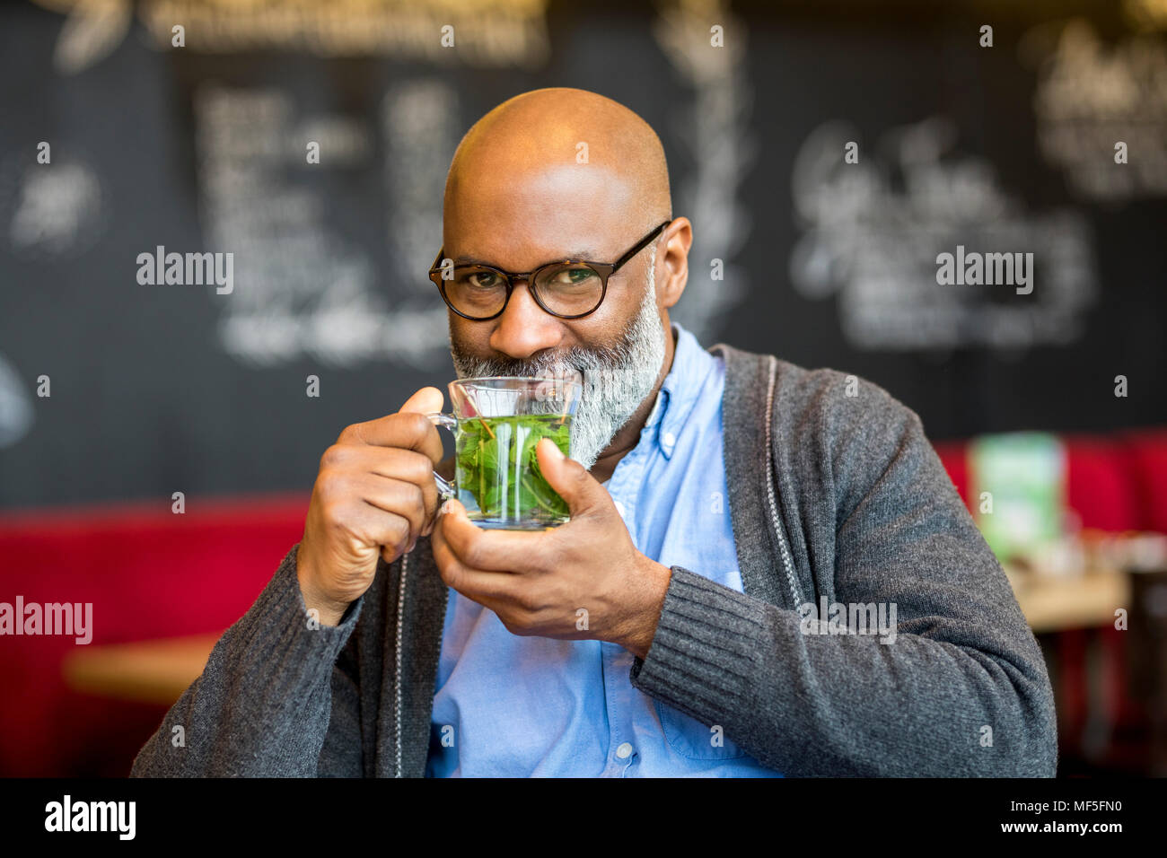 Man Drinking Green Tea