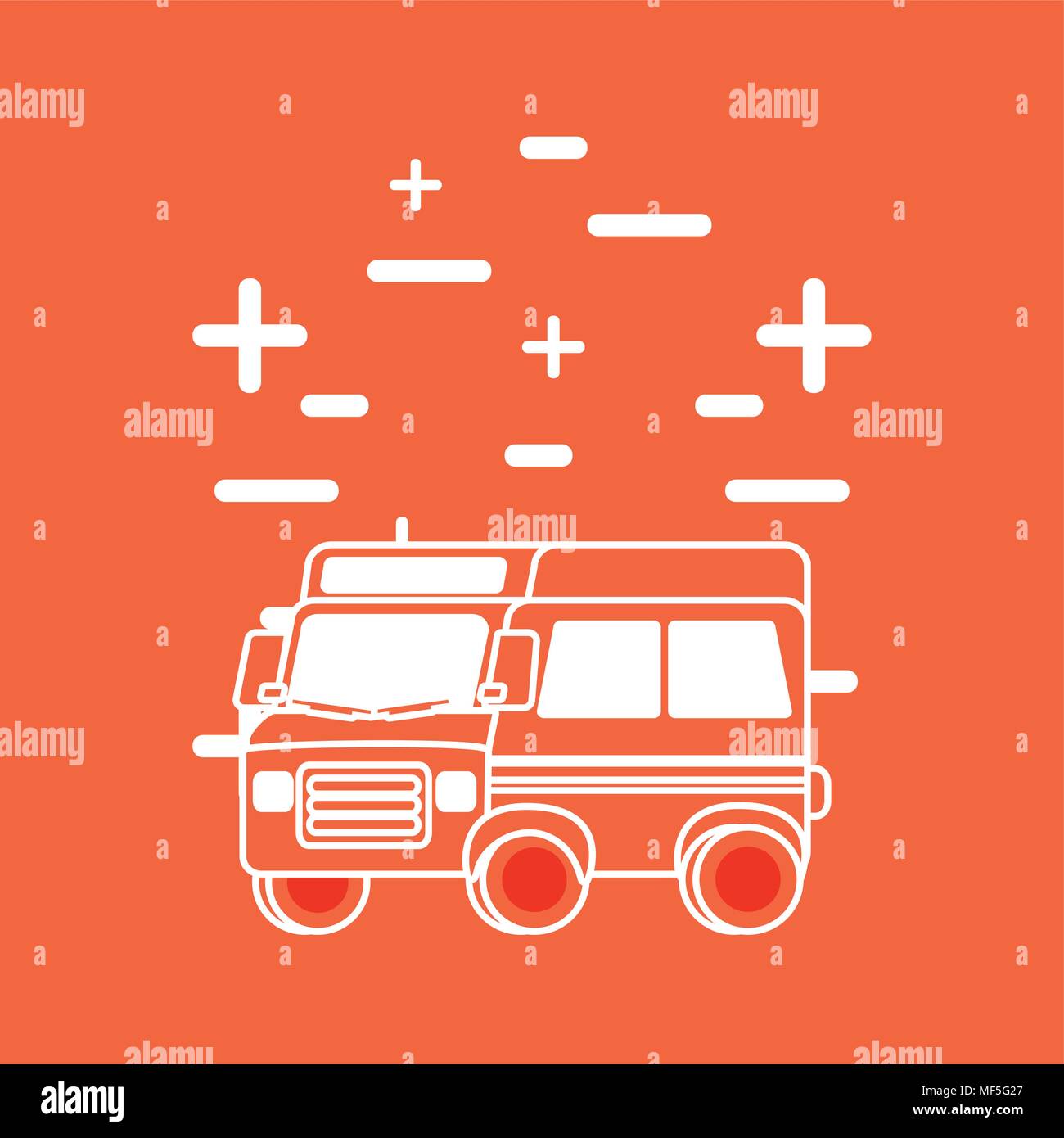 school bus icon over orange background, colorful line design. vector ...