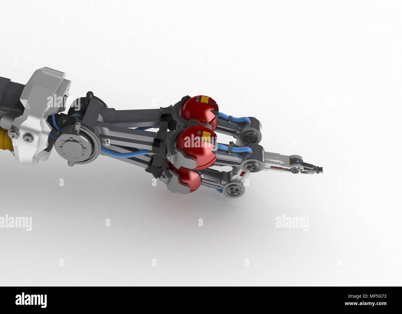 3d robotic hand, over white, isolated Stock Photo - Alamy