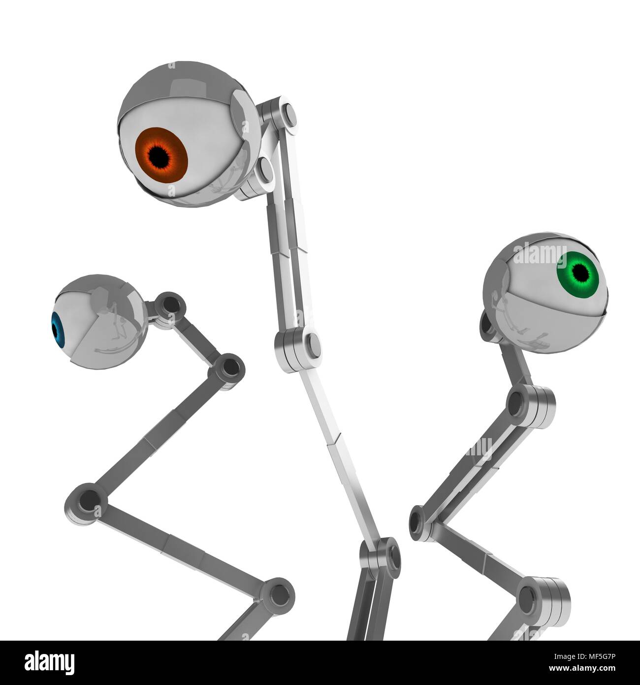 3 Robotic Eyes, red, green and blue pupils Stock Photo - Alamy