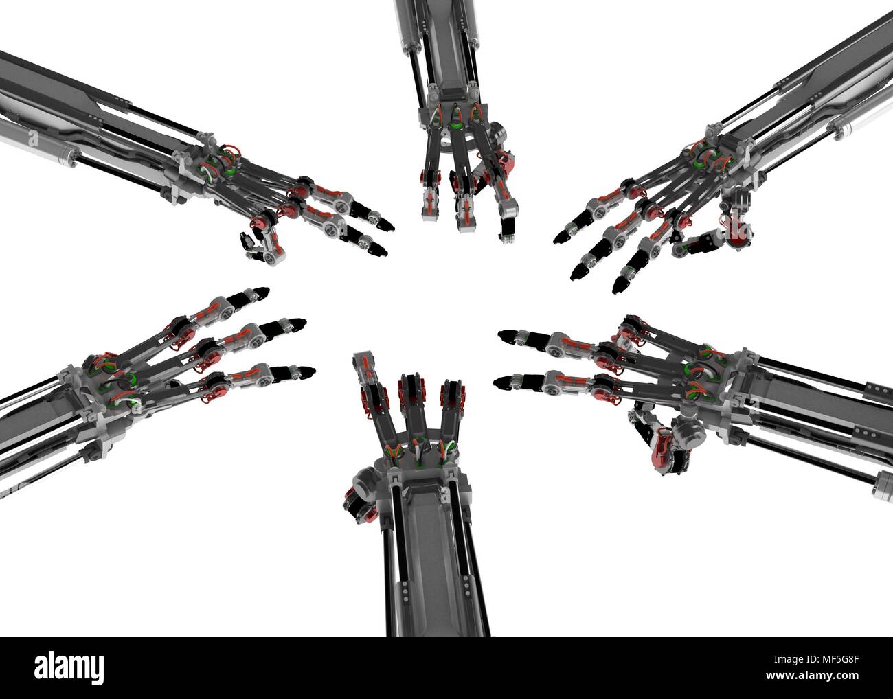 3d robotic hand, over white, isolated Stock Photo - Alamy
