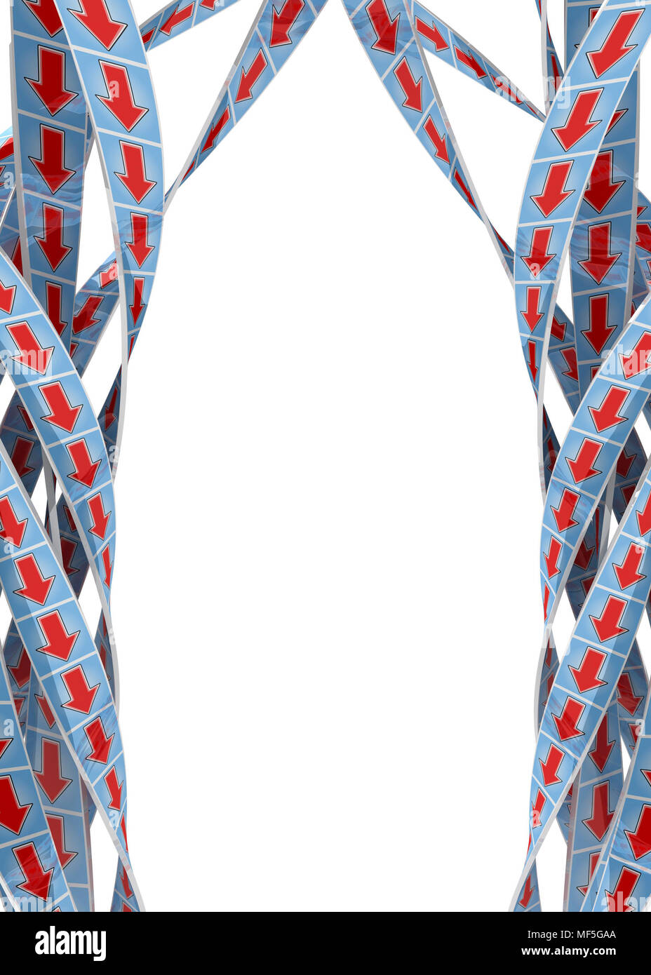 3d arrow ribbon frame, over white, isolated Stock Photo - Alamy