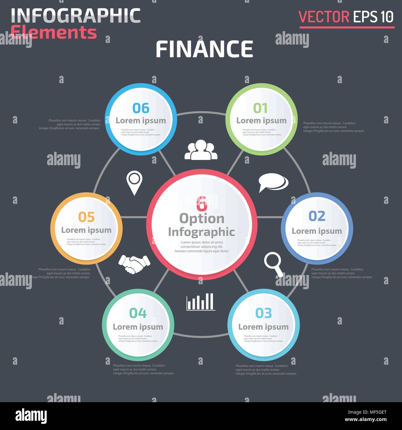 6 option infographic design template Stock Vector Image & Art - Alamy