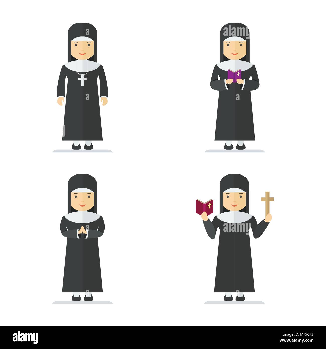 catholic nun character Stock Vector Image & Art - Alamy