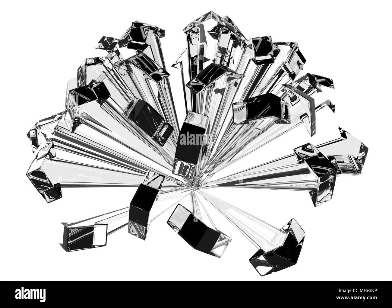 Thin Glass 3d Arrows, isolated Stock Photo - Alamy