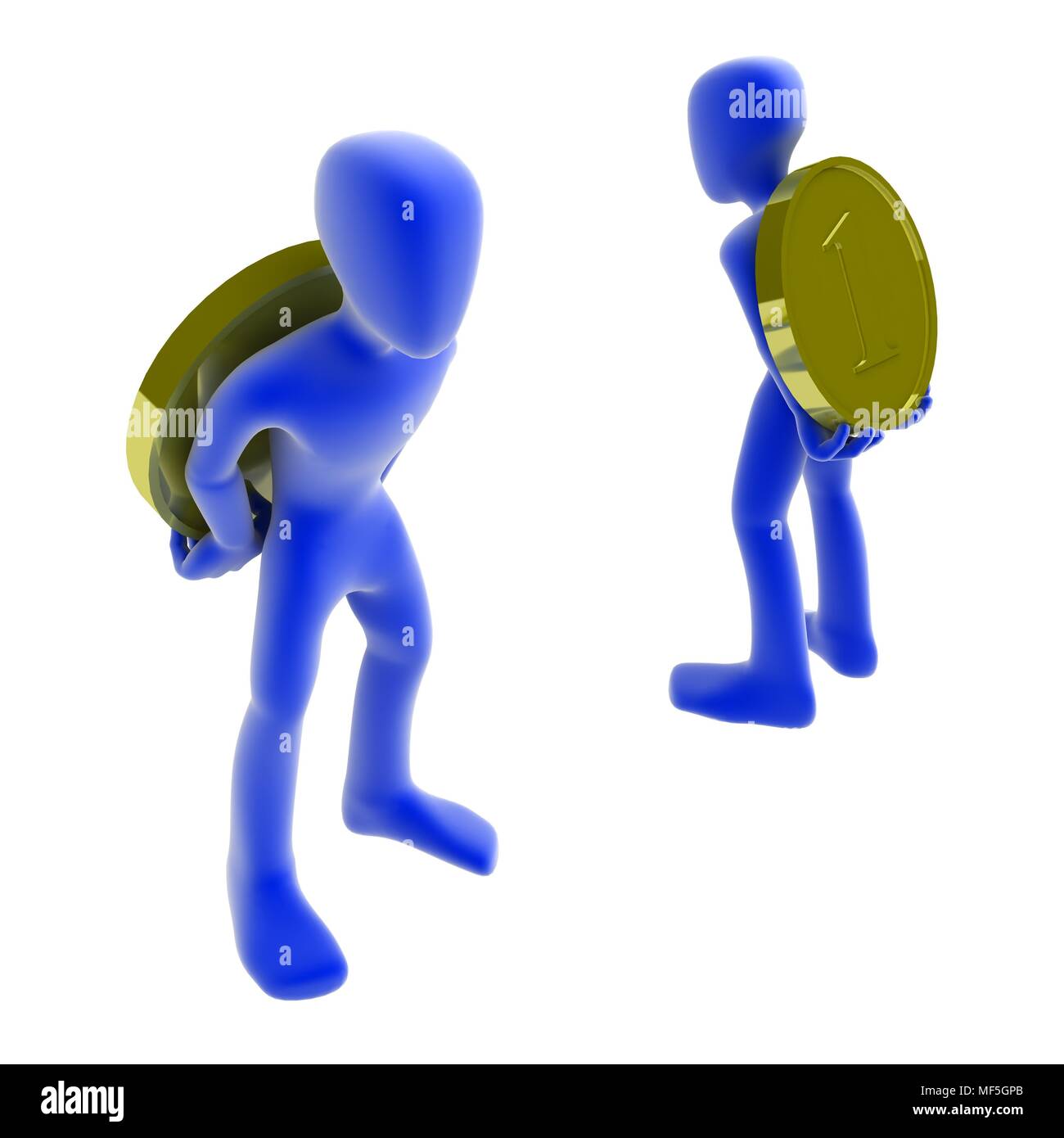 Small blue 3d figures, isolated Stock Photo - Alamy