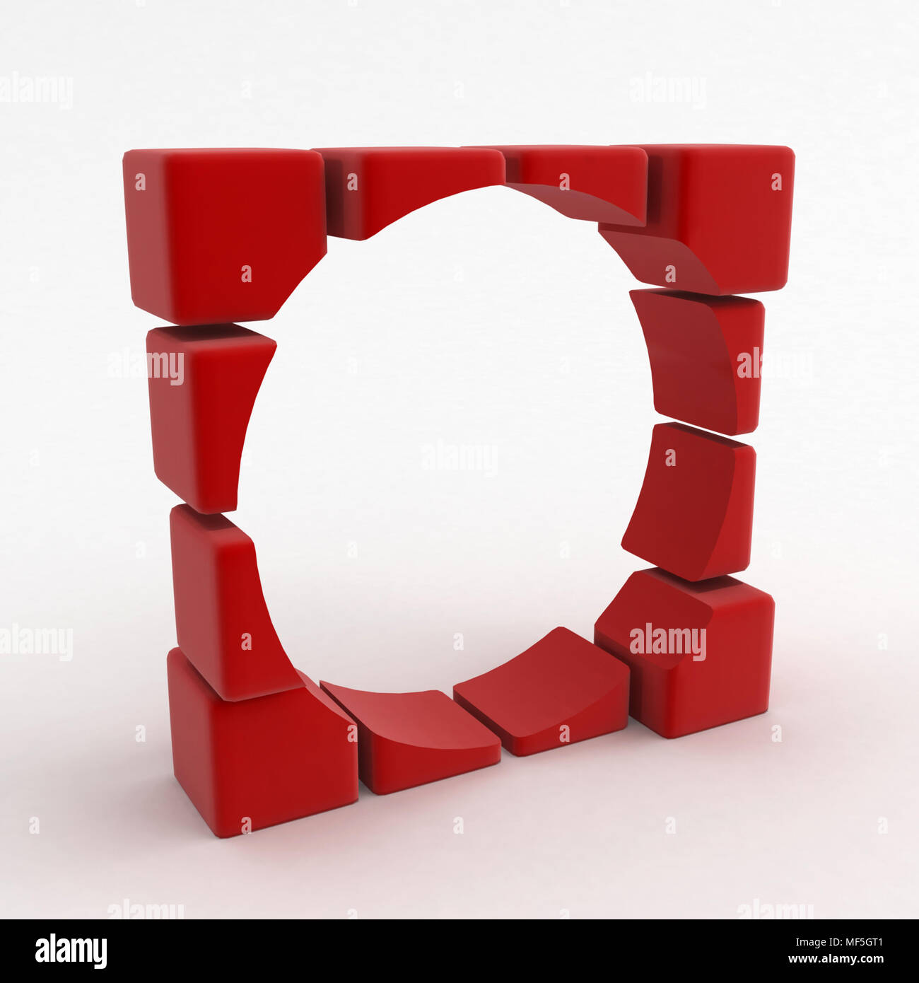 A round hole cut in a wall of cubes Stock Photo - Alamy