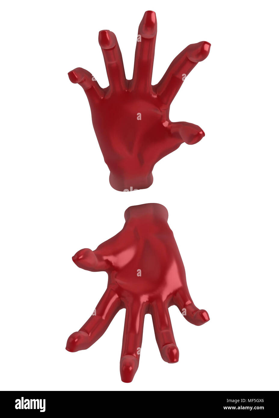 2 red 3d hands, isolated Stock Photo - Alamy