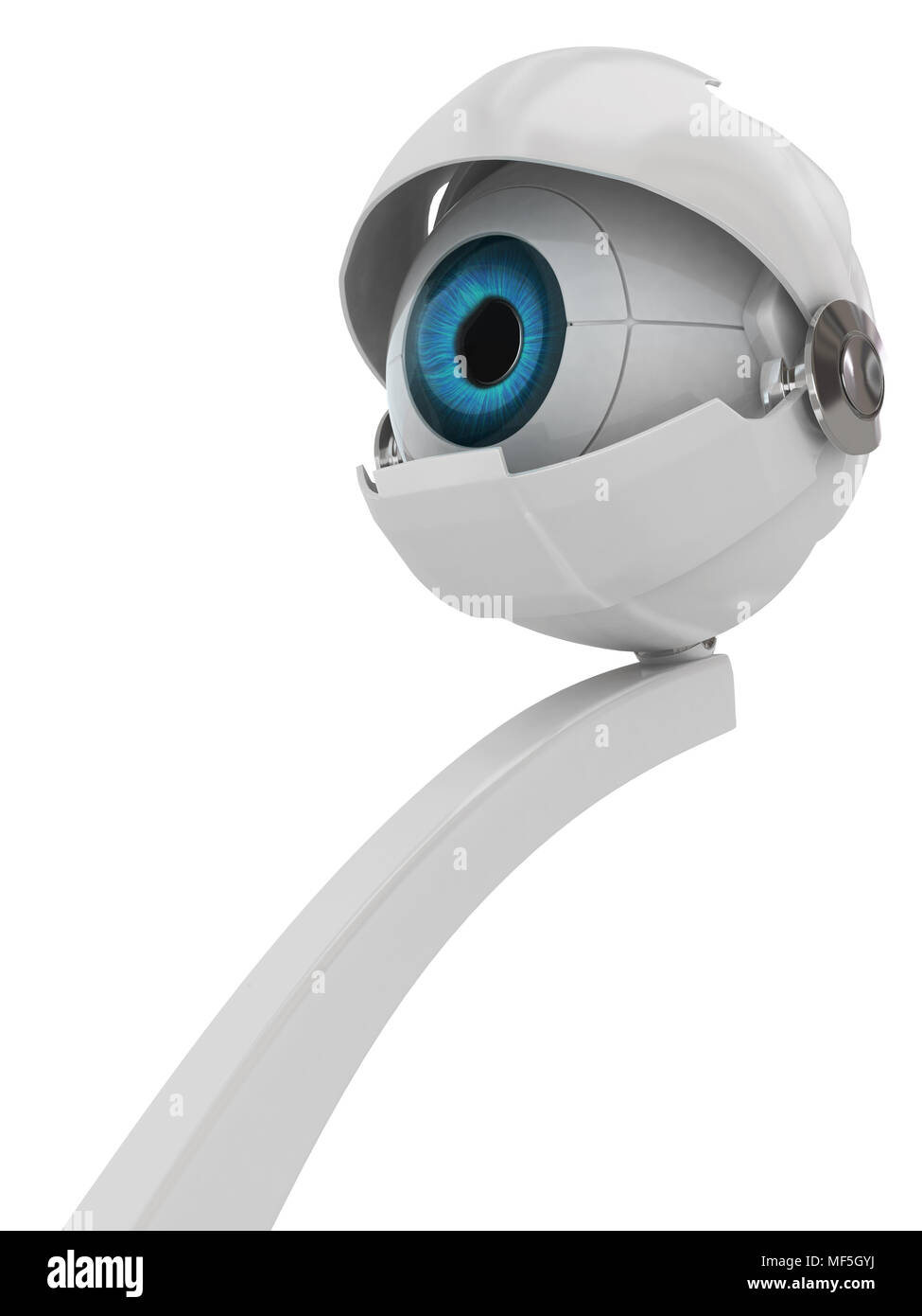 Blue robotic eye, vertical, isolated Stock Photo - Alamy