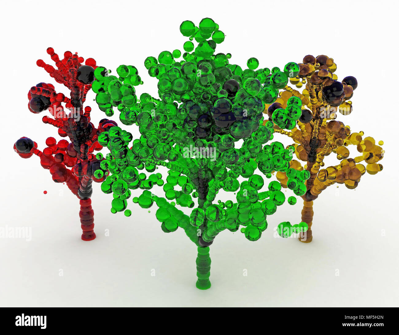 Green bubble tree structure 3d illustration, isolated Stock Photo - Alamy