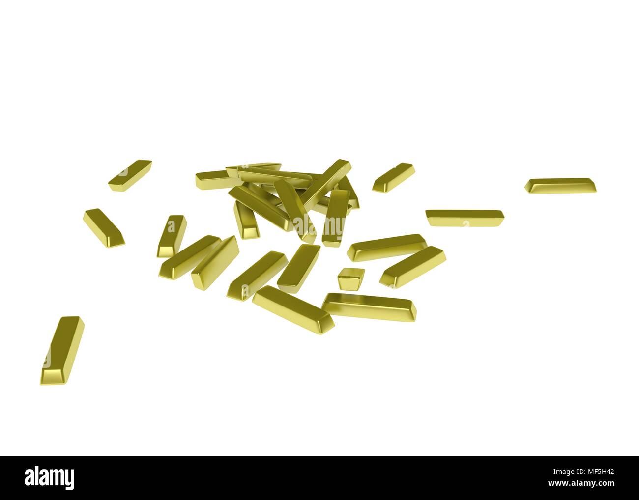 A pile of 3d gold ingots, isolated Stock Photo - Alamy