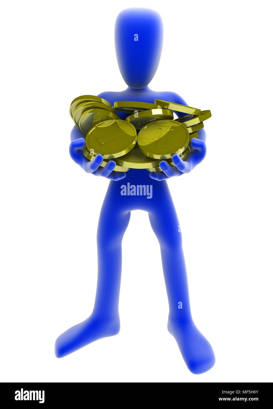 Small blue 3d figure, isolated Stock Photo - Alamy