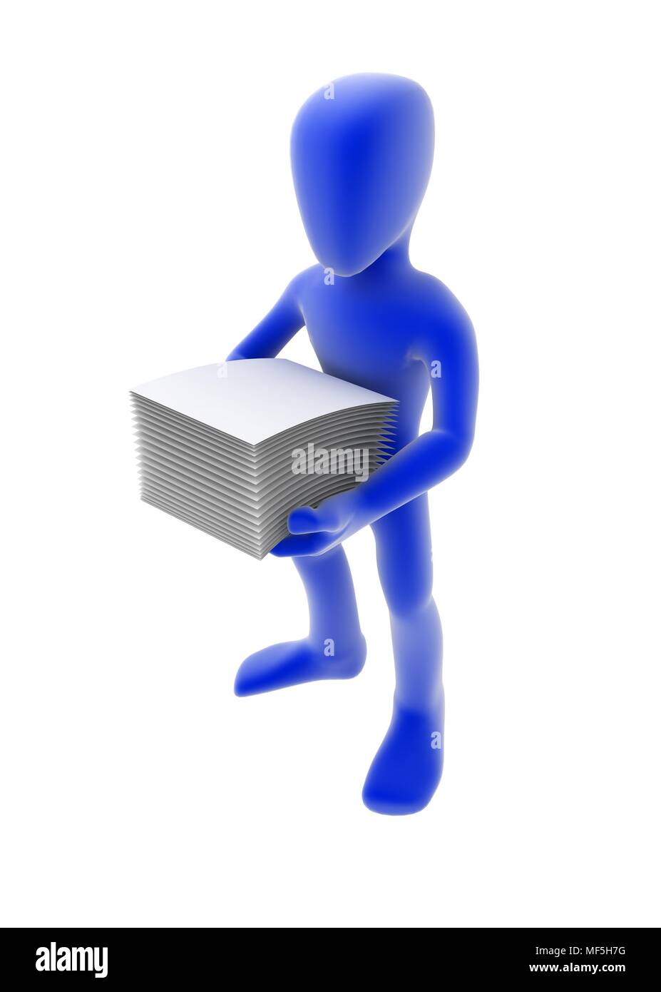 Small blue 3d figure, isolated Stock Photo - Alamy