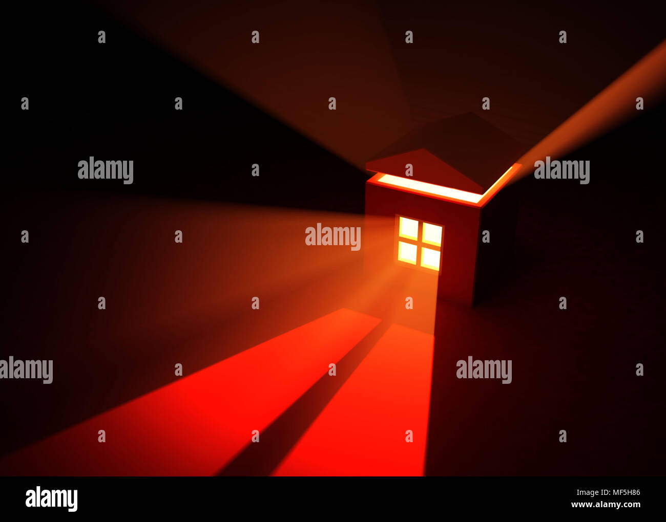 Red Light house Window, horizontal Stock Photo - Alamy