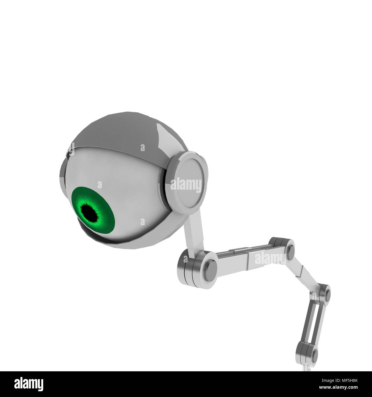 A white robotic eye looking down close-up Stock Photo - Alamy