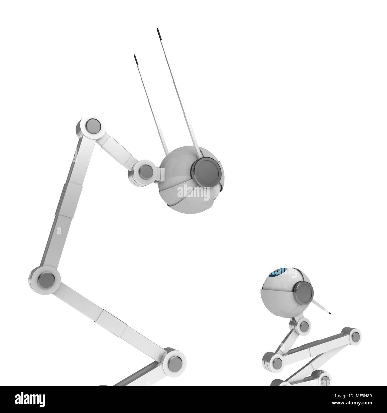 2 3d robotic eyes, over white, isolated Stock Photo - Alamy