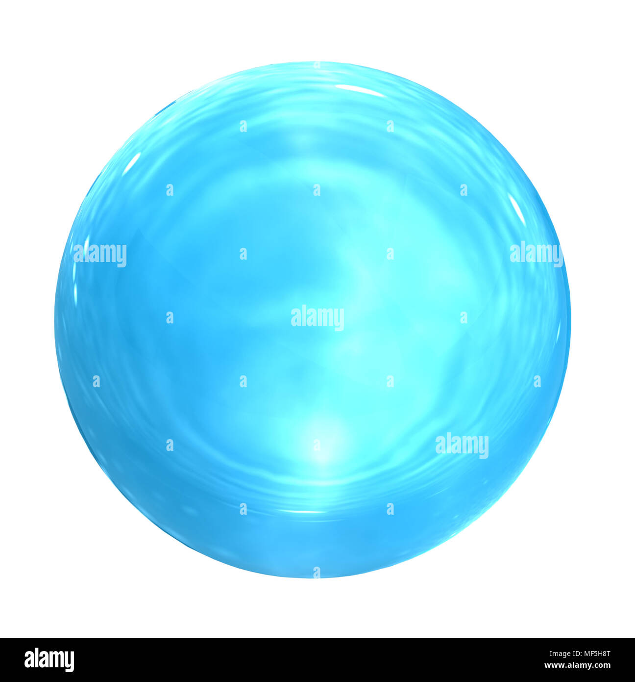 Rendering 3d of a light blue glass sphere over white background ...