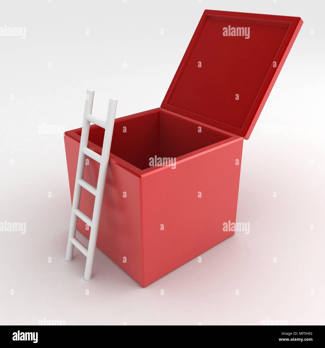 3d ladder box, on white surface Stock Photo - Alamy