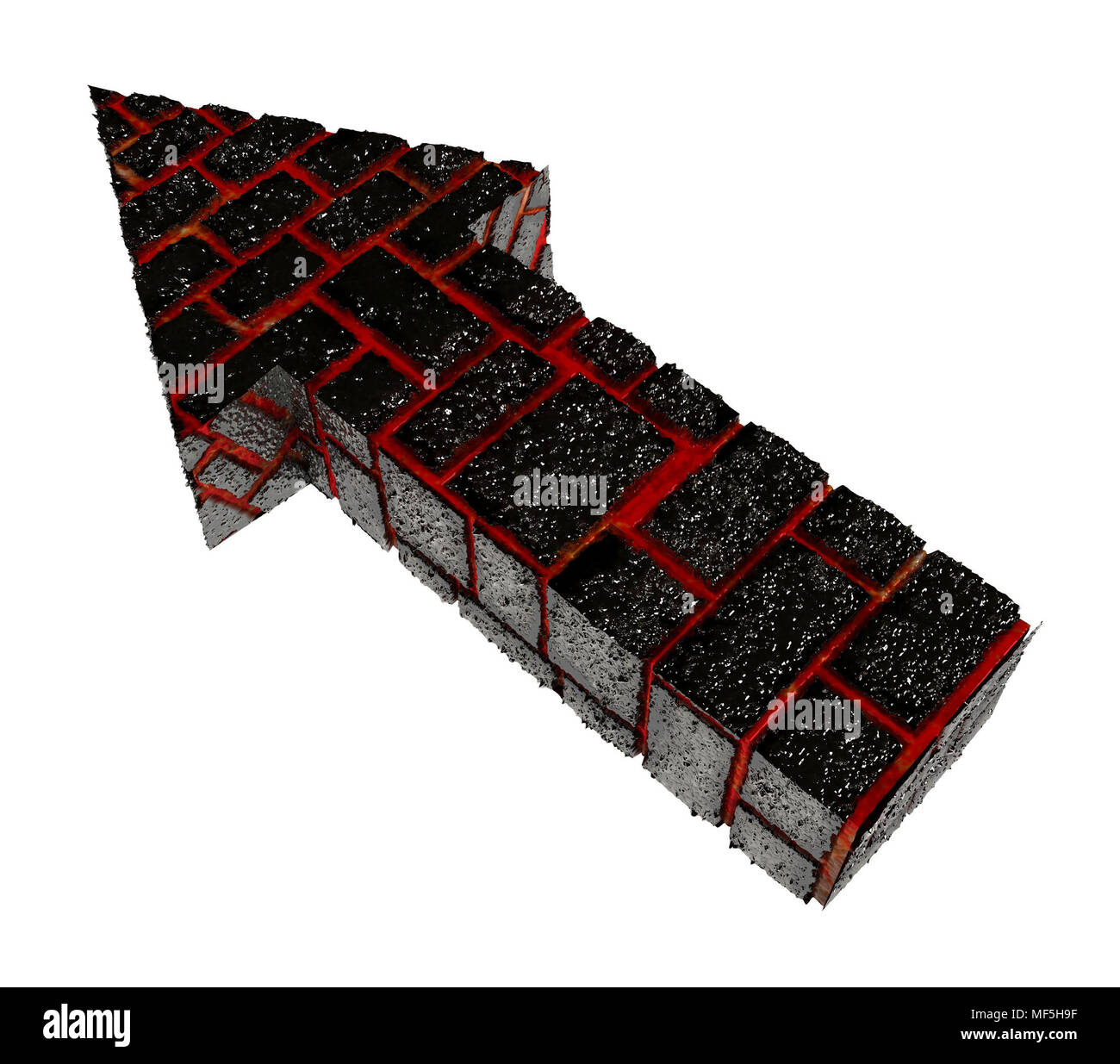 Illustration 3d brick arrow, over white, isolated Stock Photo - Alamy