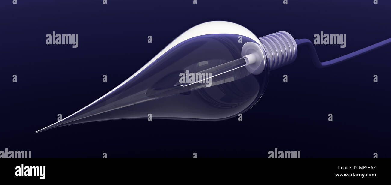 Long 3d Light Bulb, horizontal Stock Photo - Alamy