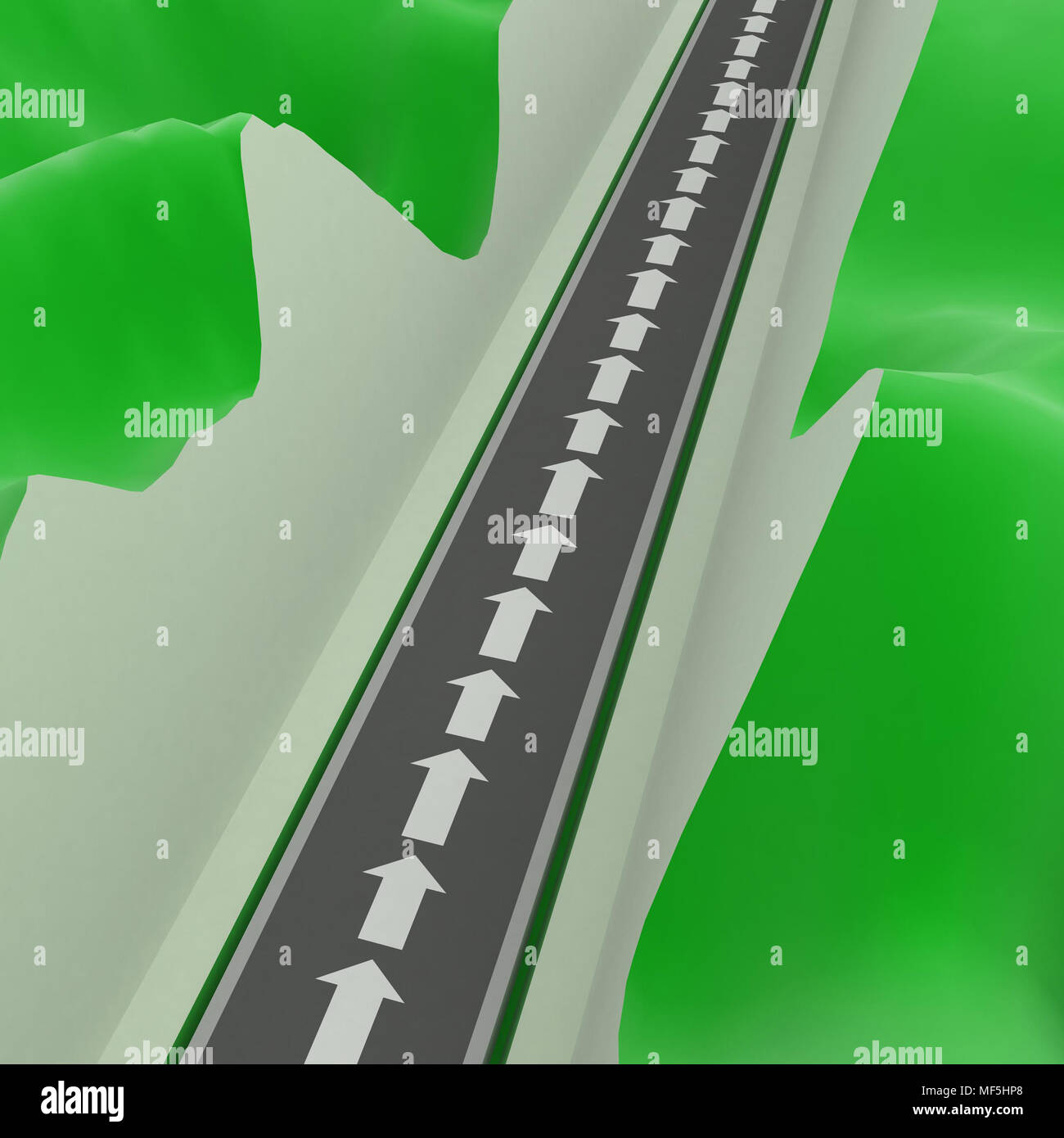 3d road with white arrow markings, cartoon Stock Photo - Alamy