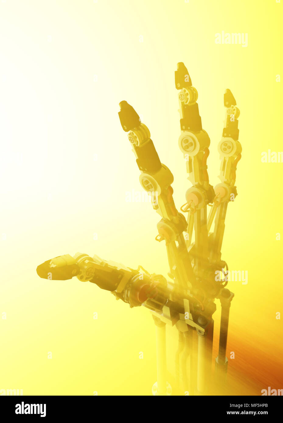 Illuminated 3d Robotic Arm, vertical Stock Photo - Alamy