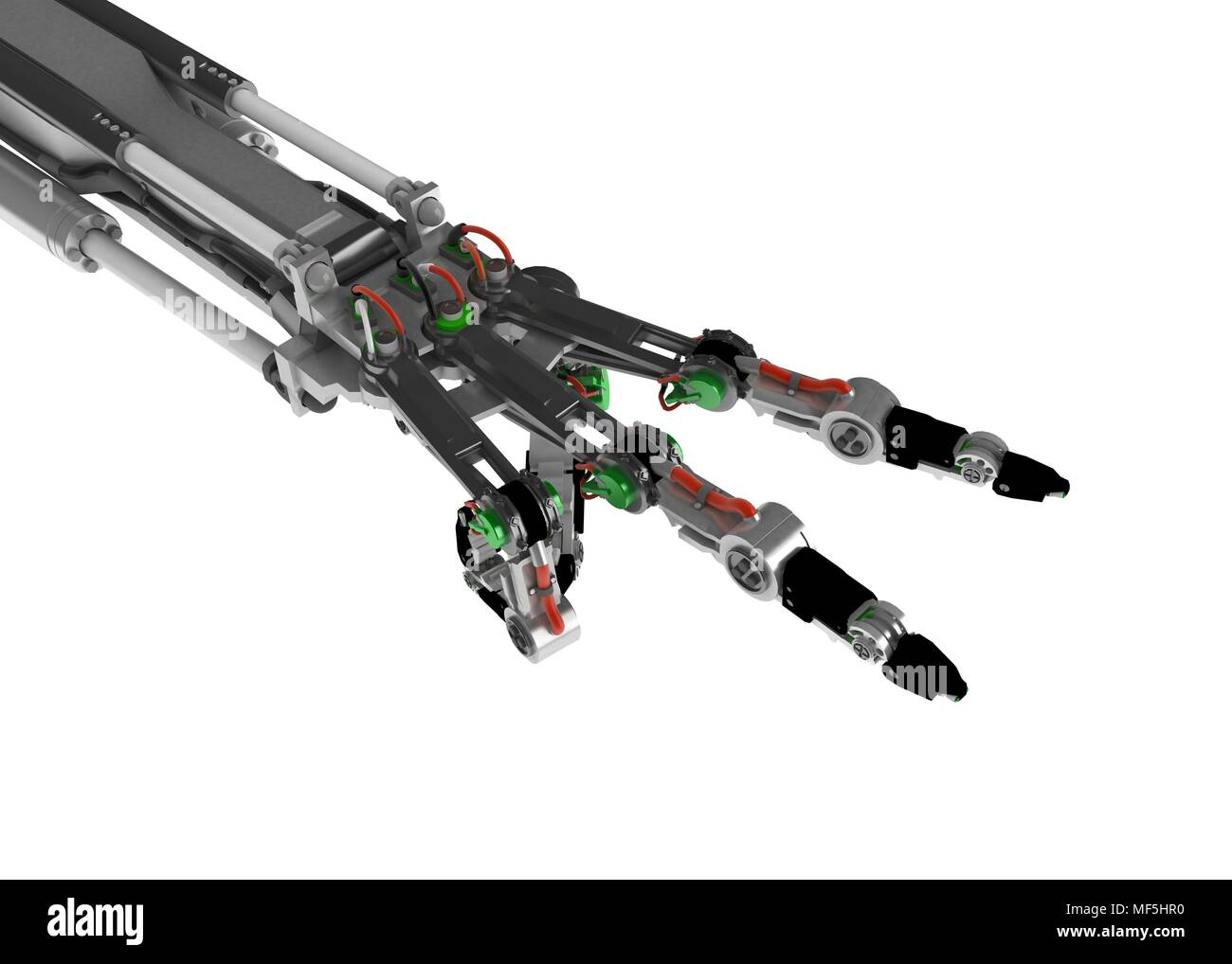 3d robotic hand, over white, isolated Stock Photo - Alamy