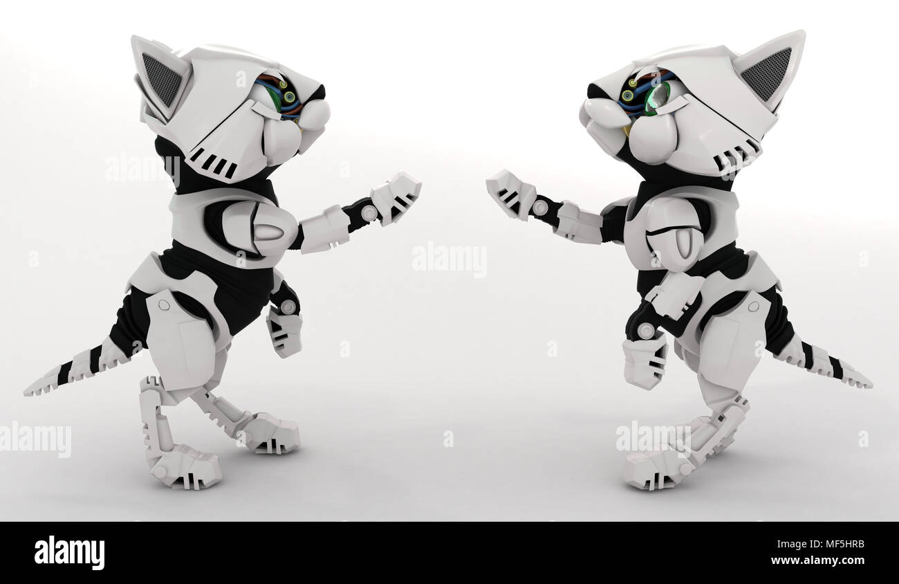 Small Robotic Kitten Models, 3d Stock Photo - Alamy