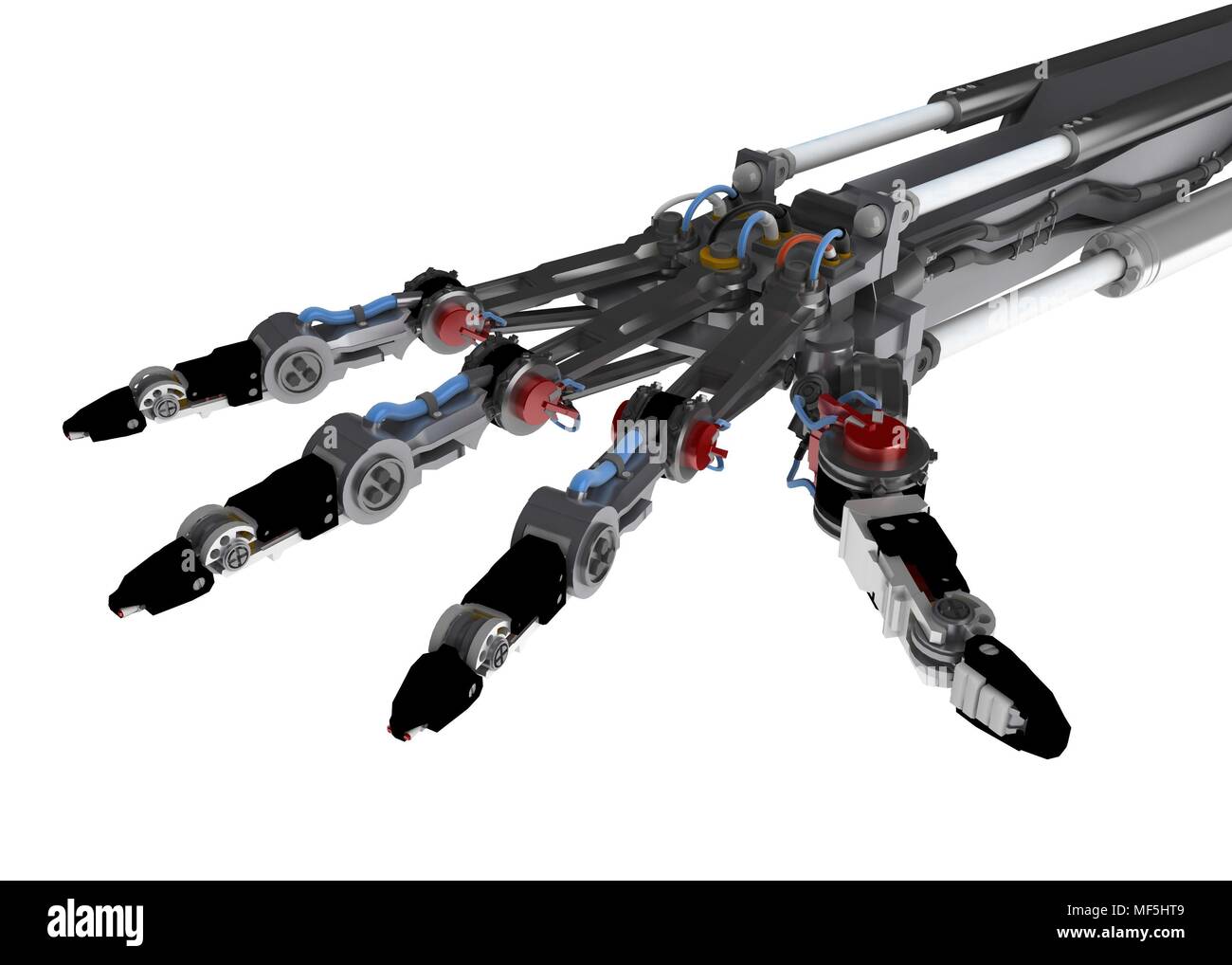 3d robotic hand, over white, isolated Stock Photo - Alamy